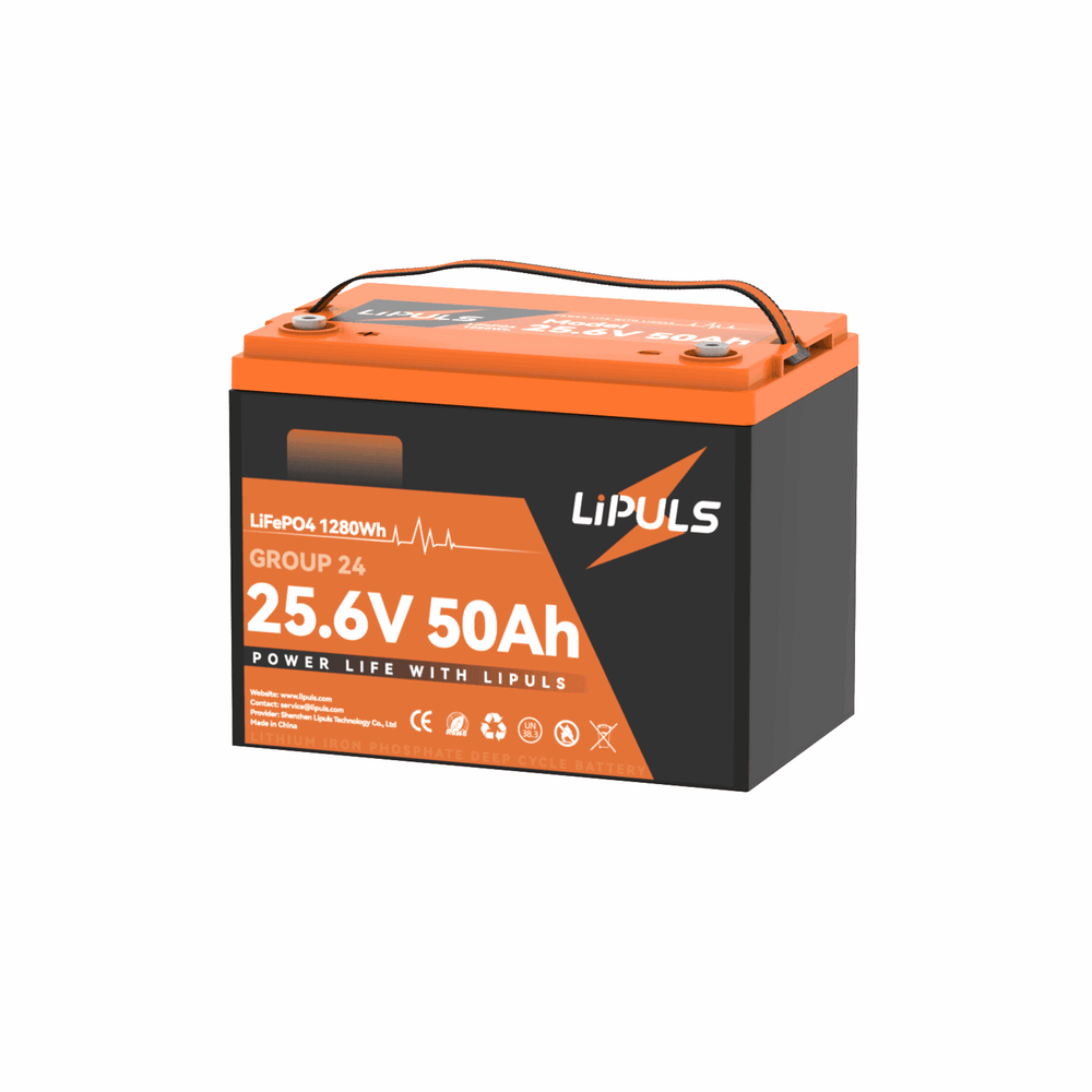LiPULS 24V 50Ah LiFePO4 Battery with 100A BMS–Ideal for RV,Kayak,Solar